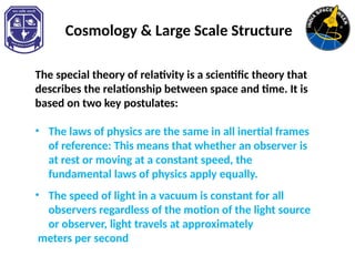 Comprehensive Overview of Cosmology and Large Scale Structure in the ...
