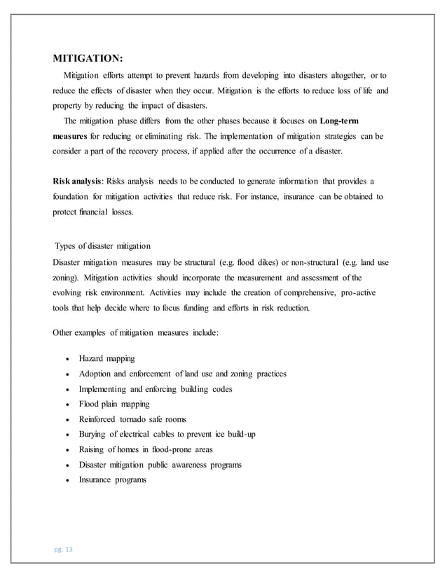 Disaster Management Process with Case Study | DOCX