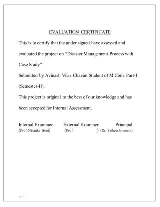 Disaster Management Process with Case Study | DOCX