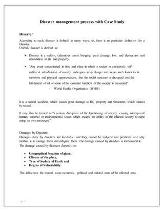 Disaster Management Process with Case Study | DOCX