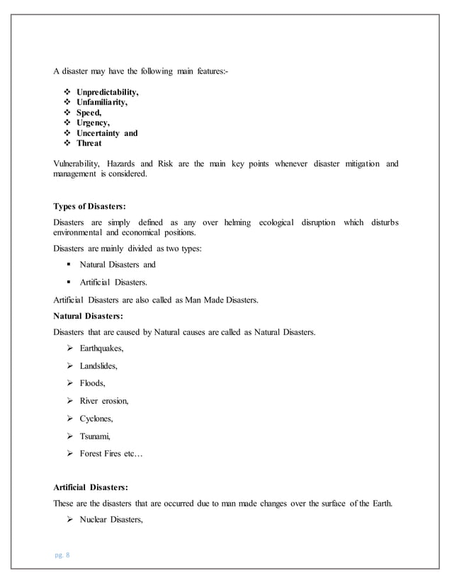 Disaster Management Process with Case Study | DOCX