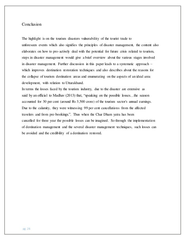 Disaster Management Process with Case Study