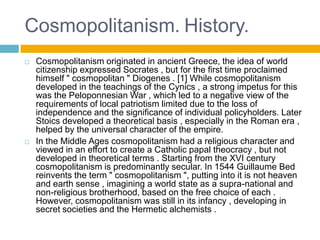 Cosmopolitanism and patriotism | PPTX
