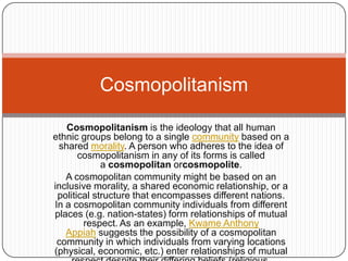 Cosmopolitanism and patriotism | PPTX