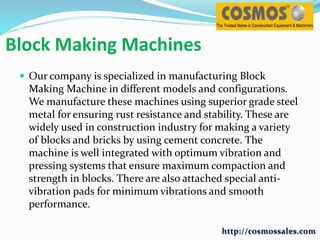 cosmos construction machinery and equipments|Cosmos Construction | PPT