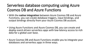 Cosmos DB and Azure Functions A serverless database processing.pptx