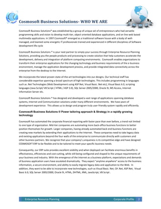 Cosmosoft ERP suite 4.0 | PDF