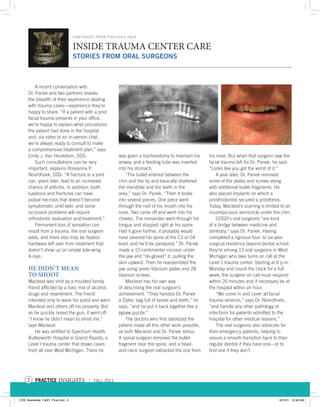 INSIDE TRAUMA CENTER CARE STORIES FROM ORAL SURGEONS | PDF