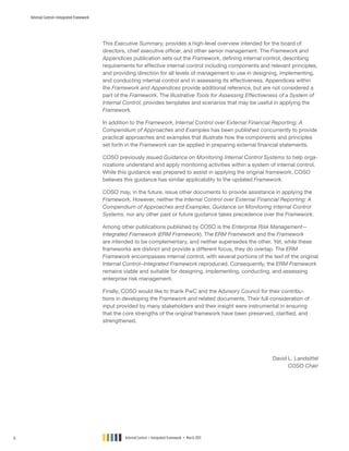 Coso 2013 icfr executive summary | PDF | Non-Profit Organizations ...