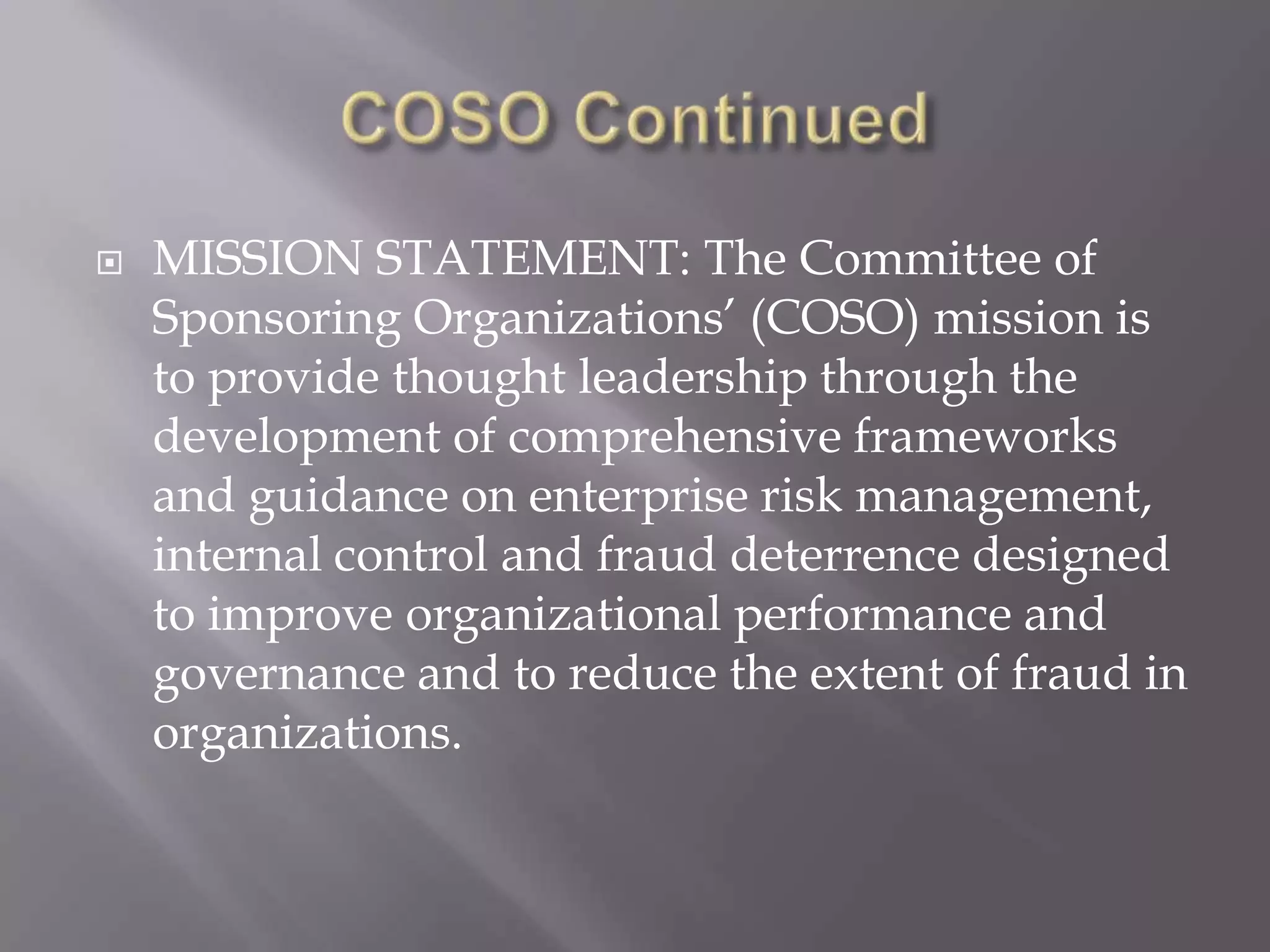 Coso framework | PPTX