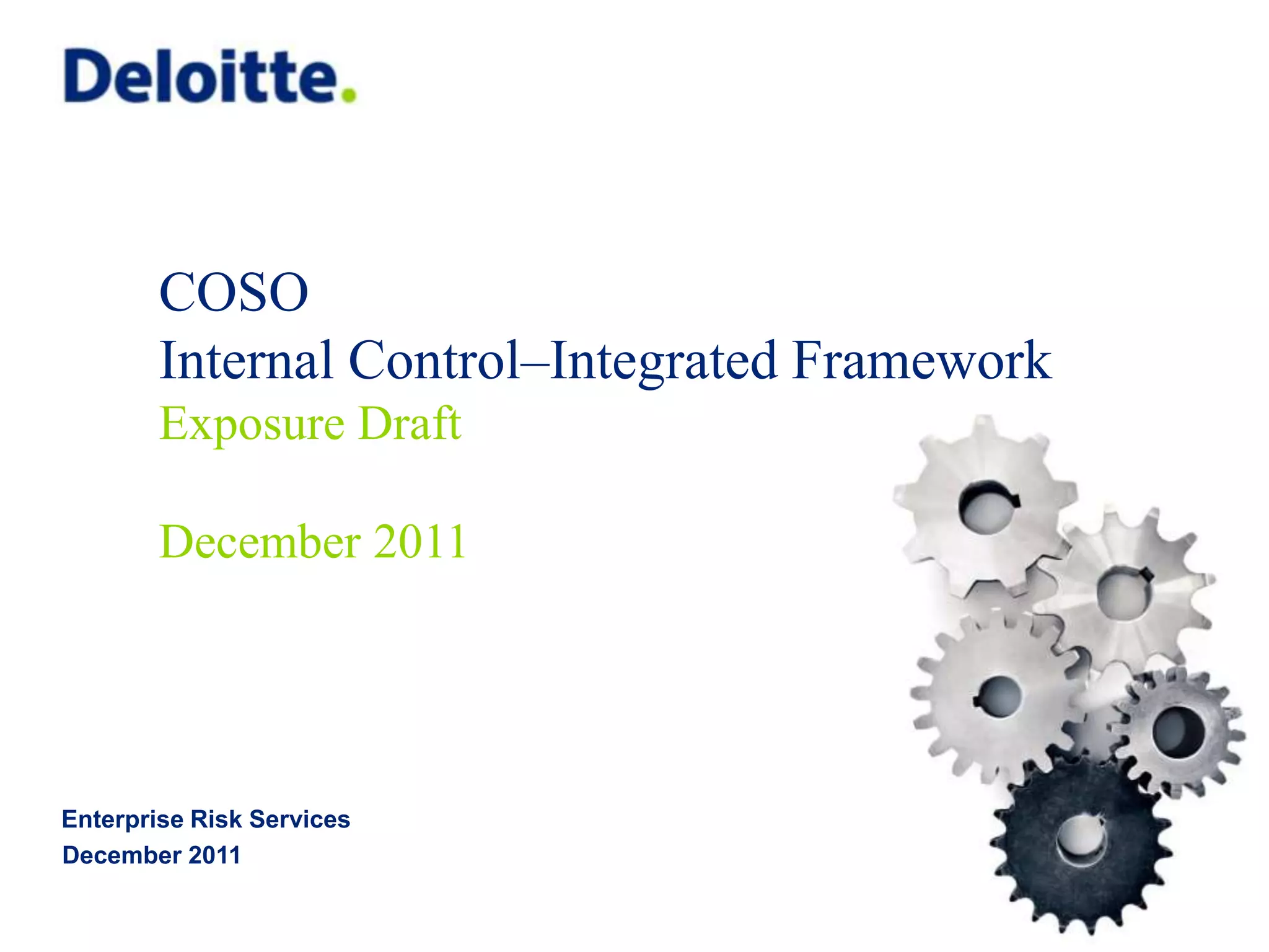 Coso internal control integrated framework | PPT