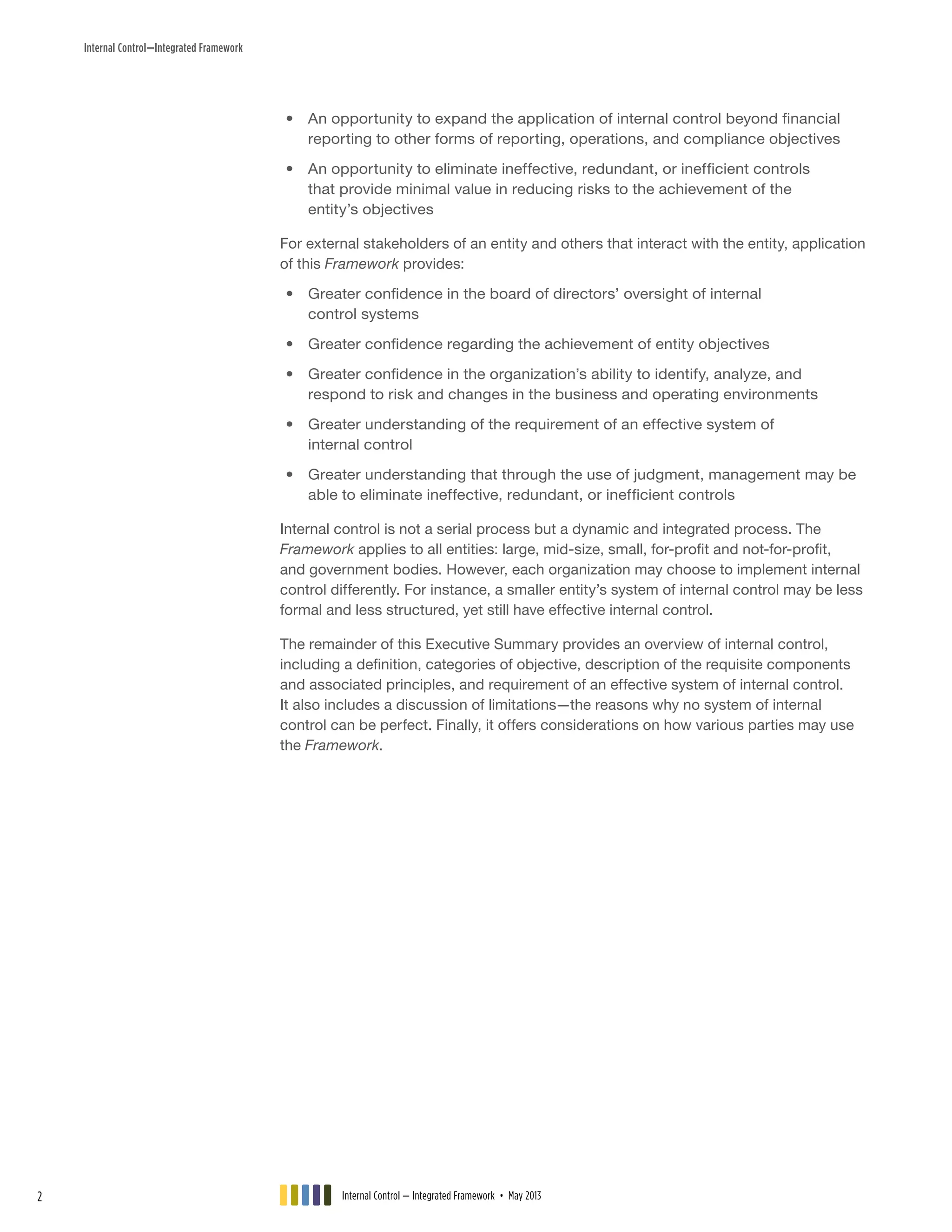 Coso internal control frameword executive summary_2013 | PDF