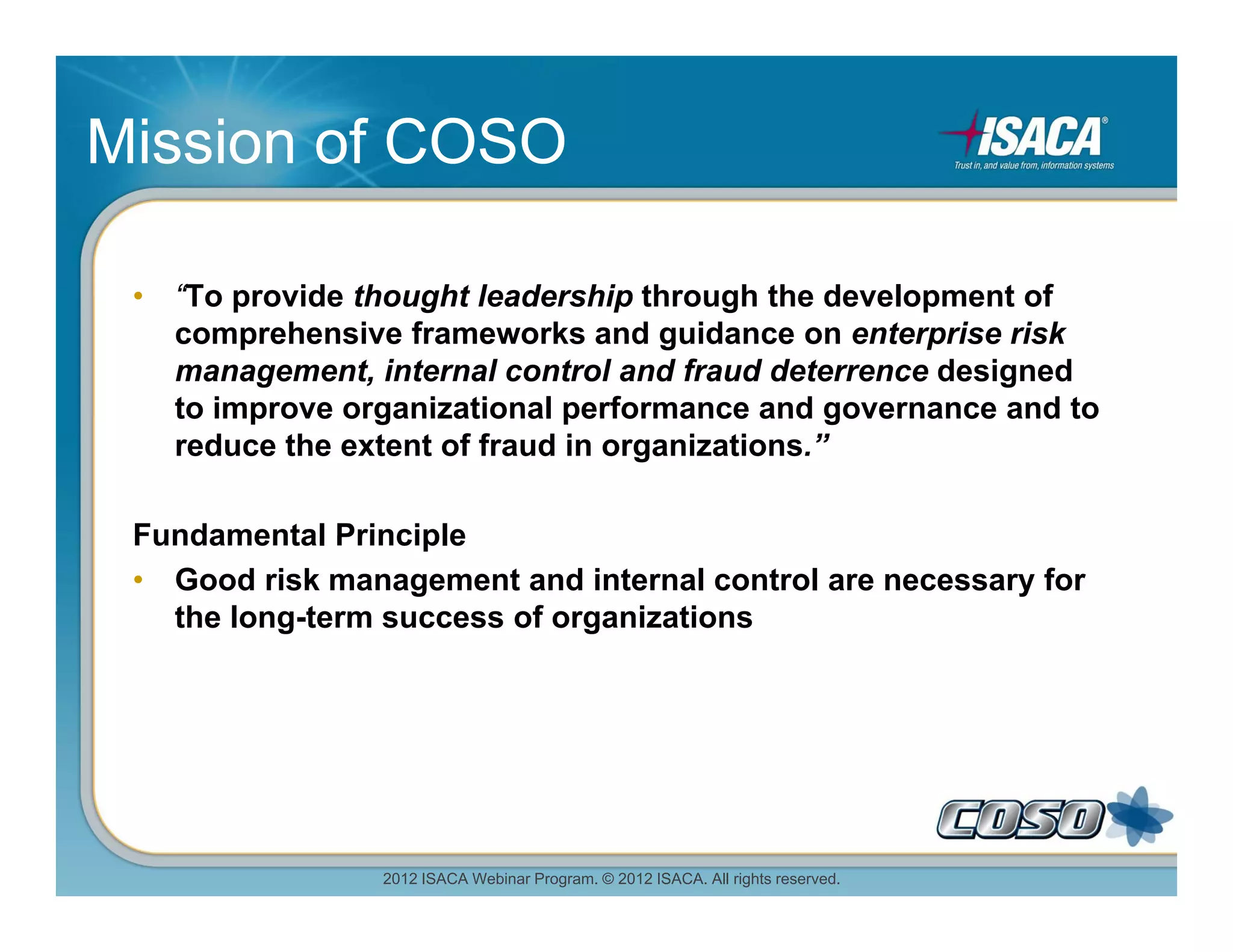 Coso Internal Control Integrated Framework | PDF