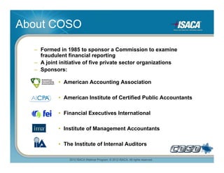 Coso Internal Control Integrated Framework | PDF
