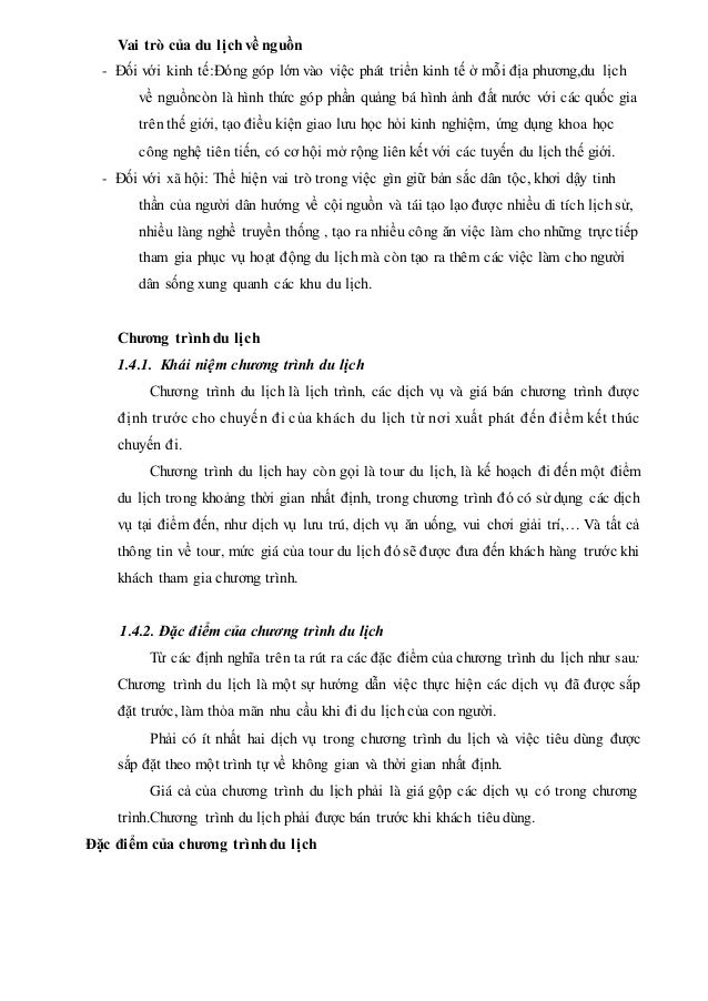 Cơ Sở Lý Luận Đặc Điểm Của Du Lịch | DOCX
