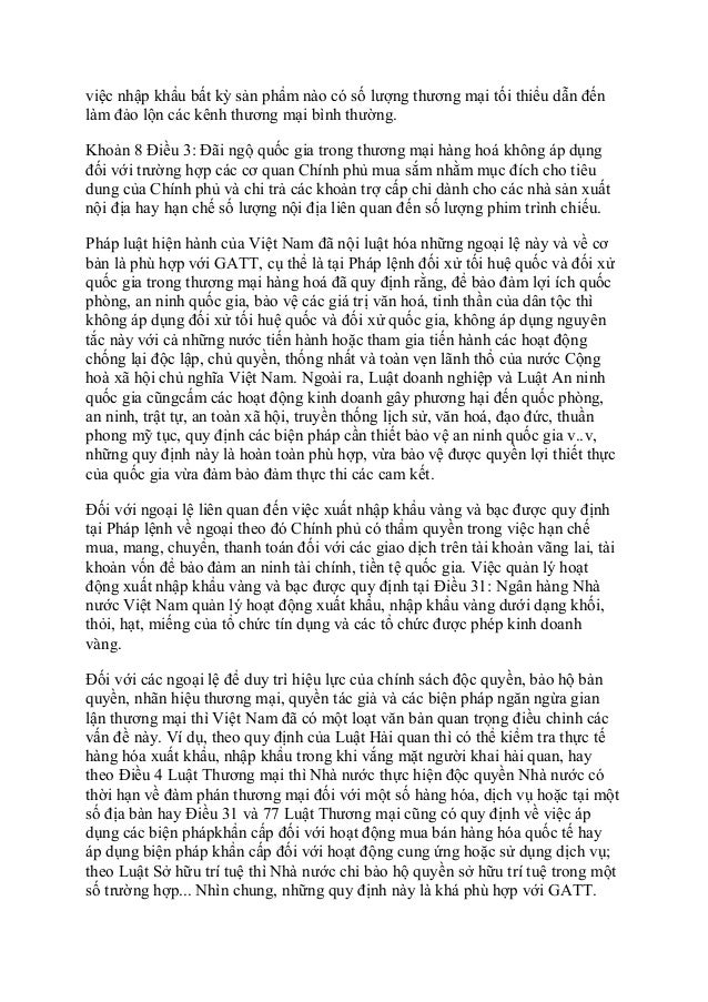 Cơ sở lý luận về các ngoại lệ chung trong hiệp định Gatt 1994 | PDF