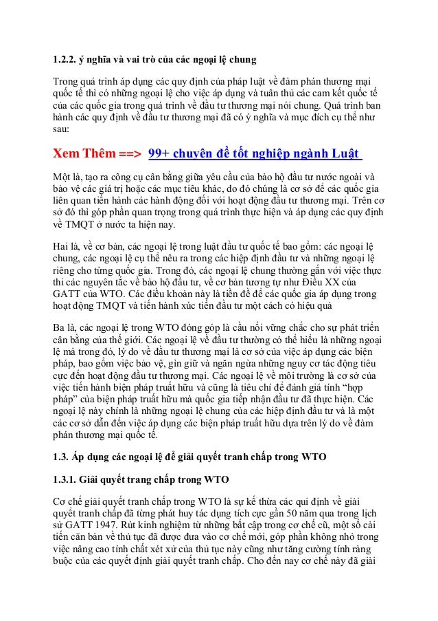 Cơ sở lý luận về các ngoại lệ chung trong hiệp định Gatt 1994 | PDF