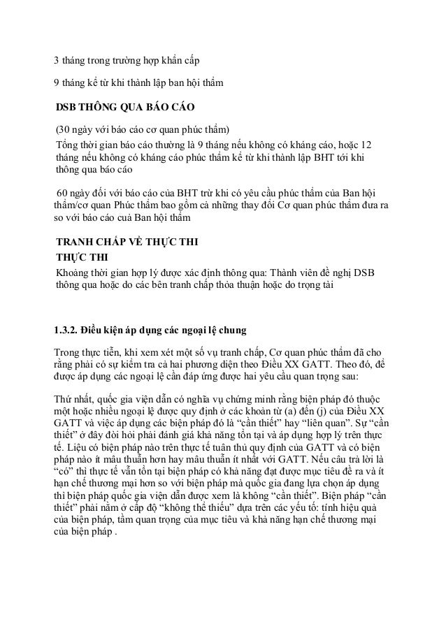 Cơ sở lý luận về các ngoại lệ chung trong hiệp định Gatt 1994 | PDF