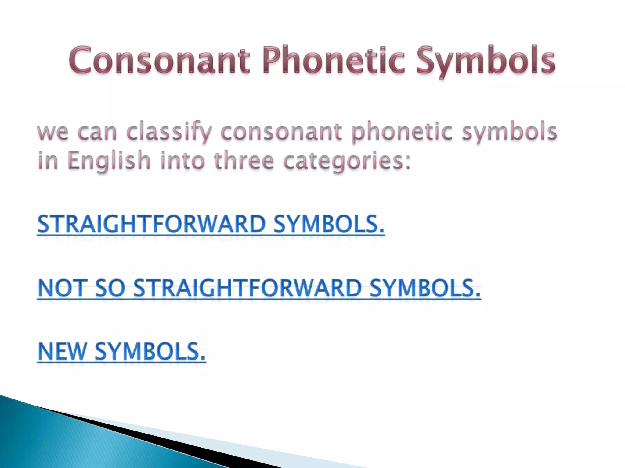 Cosonant phonetic symbols | PPTX