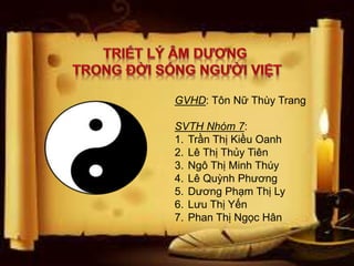 triết lý âm dương trong đời sống người Việt | PPTX