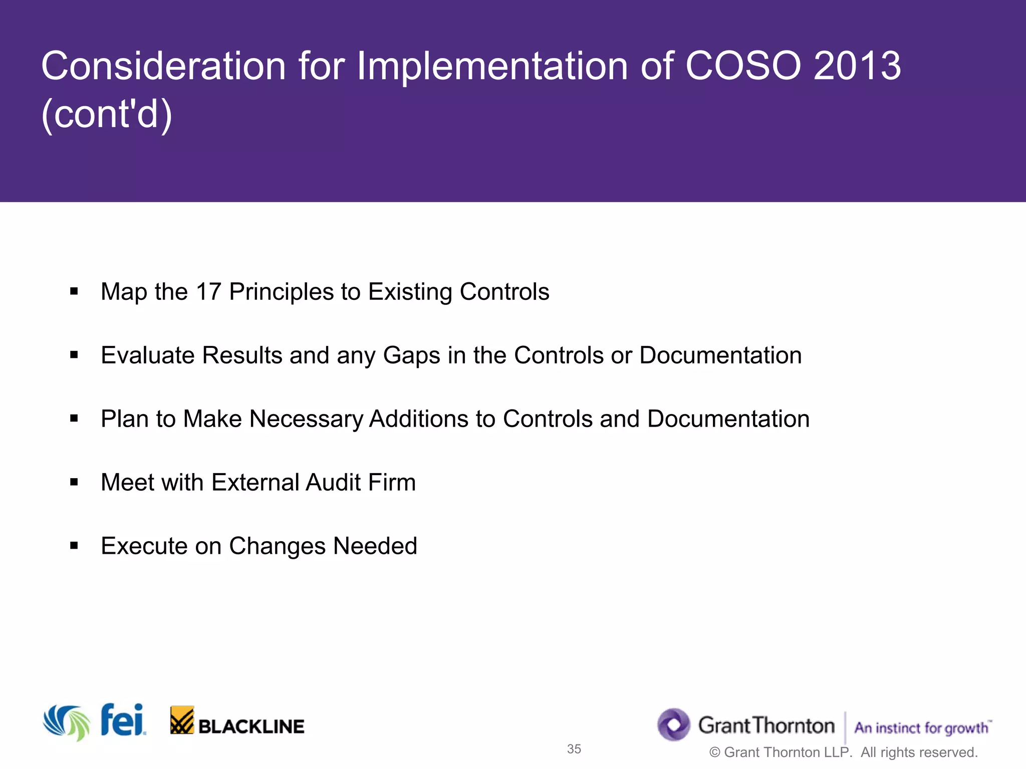 Are You Ready? Implementing COSO's Updated Internal Controls Framework ...