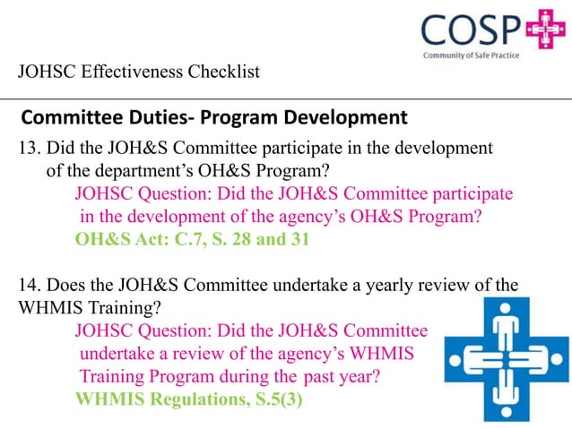 Joint Occupational Health and Safety Committee Effectiveness | PPT