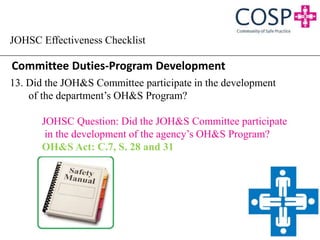 Joint Occupational Health and Safety Committee Effectiveness | PPT