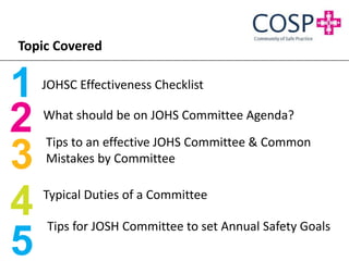 Joint Occupational Health and Safety Committee Effectiveness | PPT