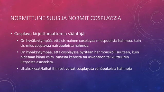 Cosplay & feminismi | PPT