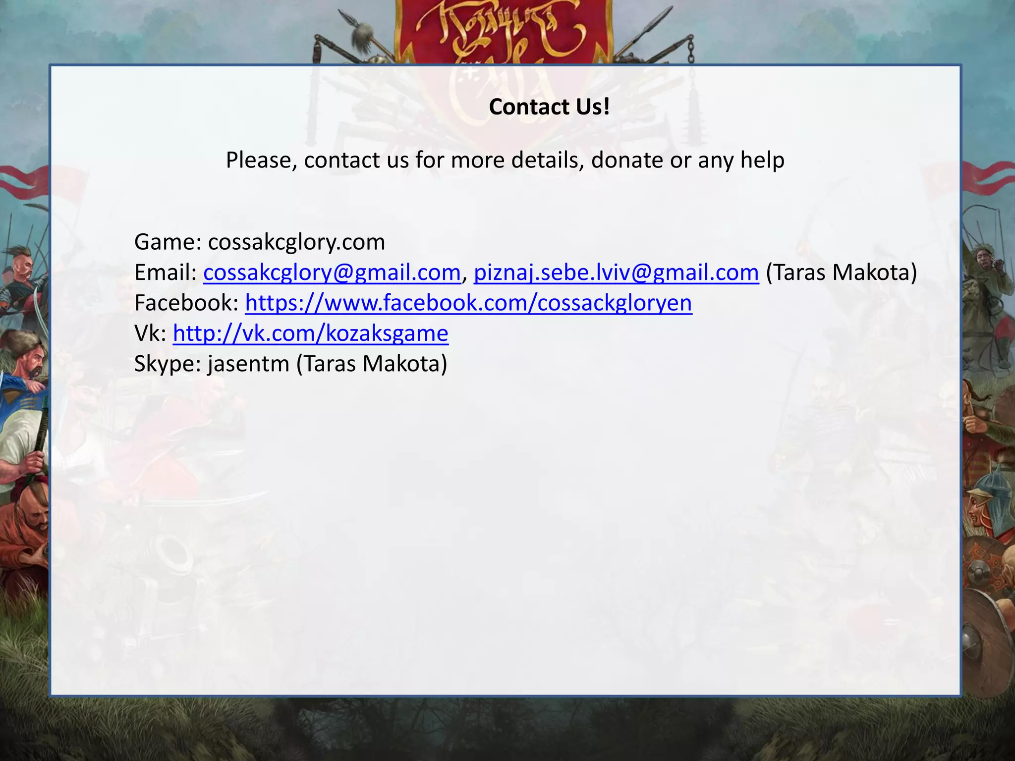 Cossack glory. GameDev Mixer | PPT | Free Download