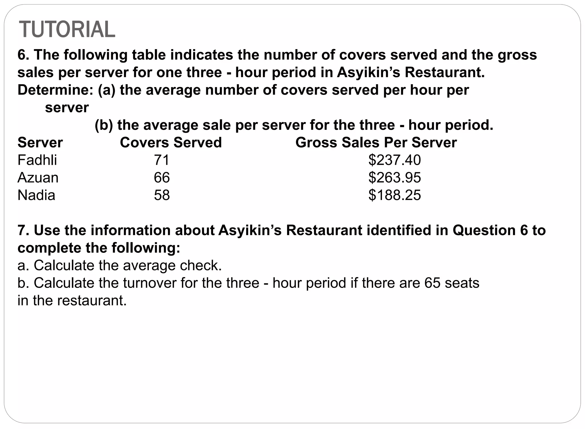 Food and Beverage Cost Control | PPT