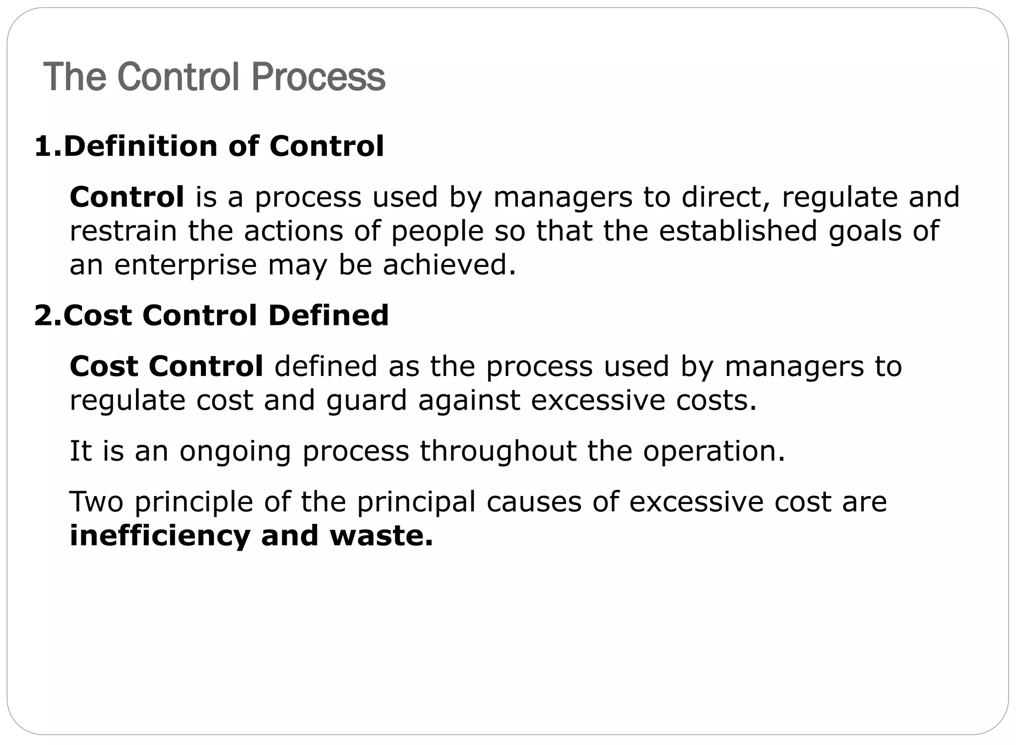 Food and Beverage Cost Control | PPT | Business Accounting & Finance | Business