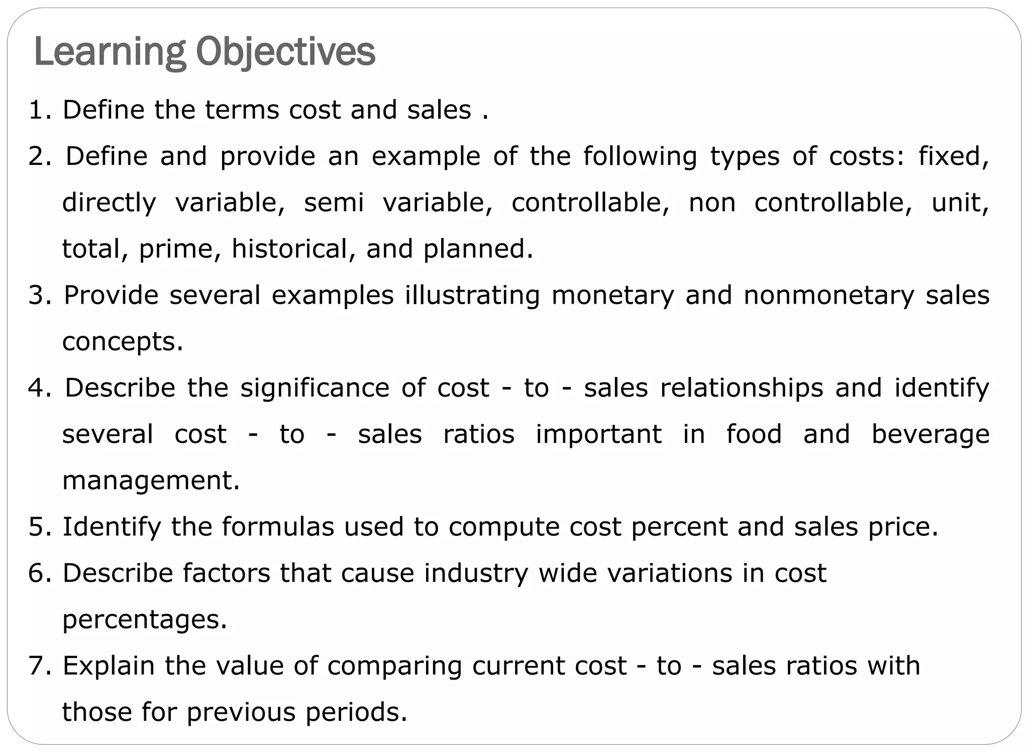 Food and Beverage Cost Control | PPT
