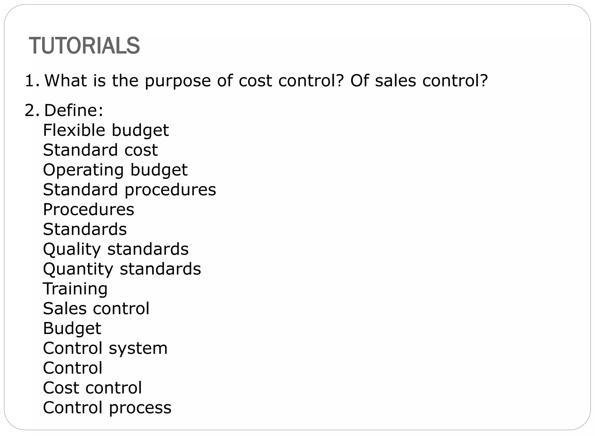 Food and Beverage Cost Control | PPT