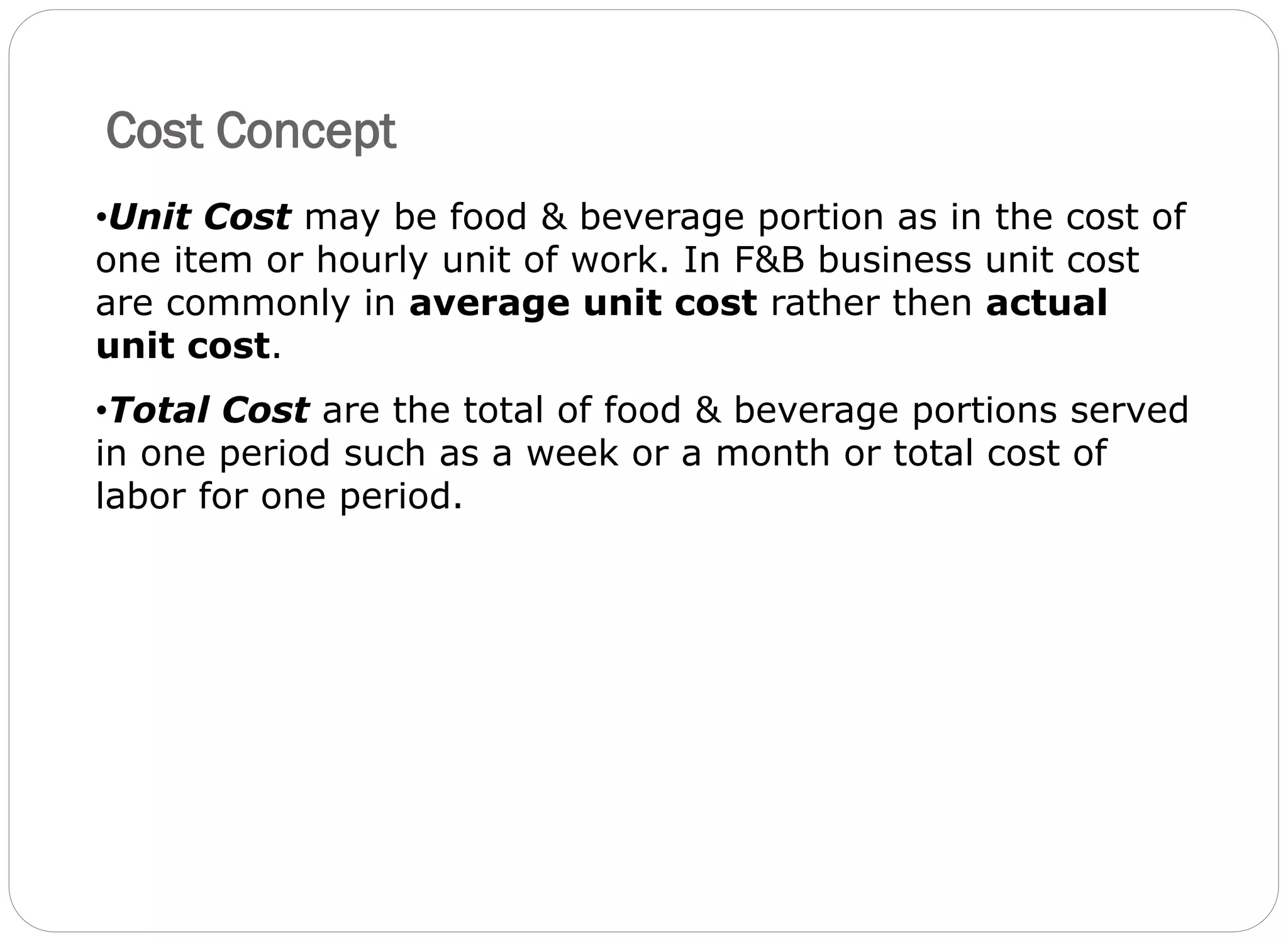 Food and Beverage Cost Control | PPT | Business Accounting & Finance | Business