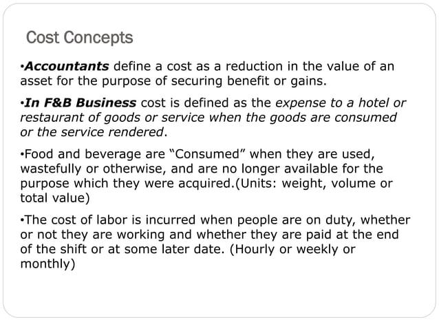 Food and Beverage Cost Control | PPT | Business Accounting & Finance | Business