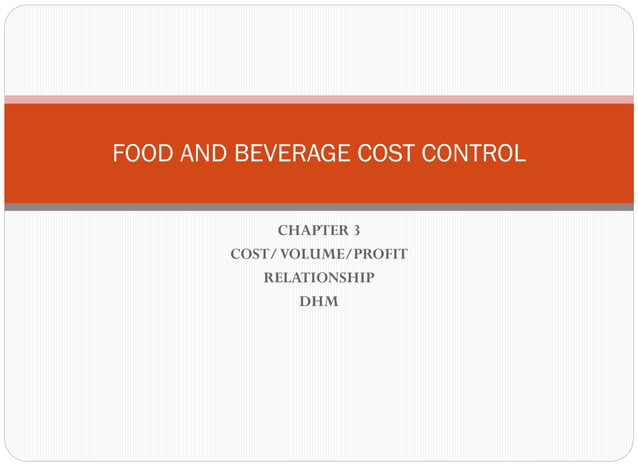 Food and Beverage Cost Control | PPT | Business Accounting & Finance ...