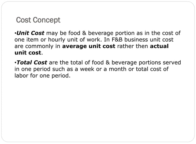 Food and Beverage Cost Control | PPT | Business Accounting & Finance | Business