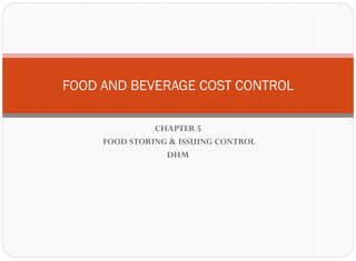 Food and Beverage Cost Control | PPT