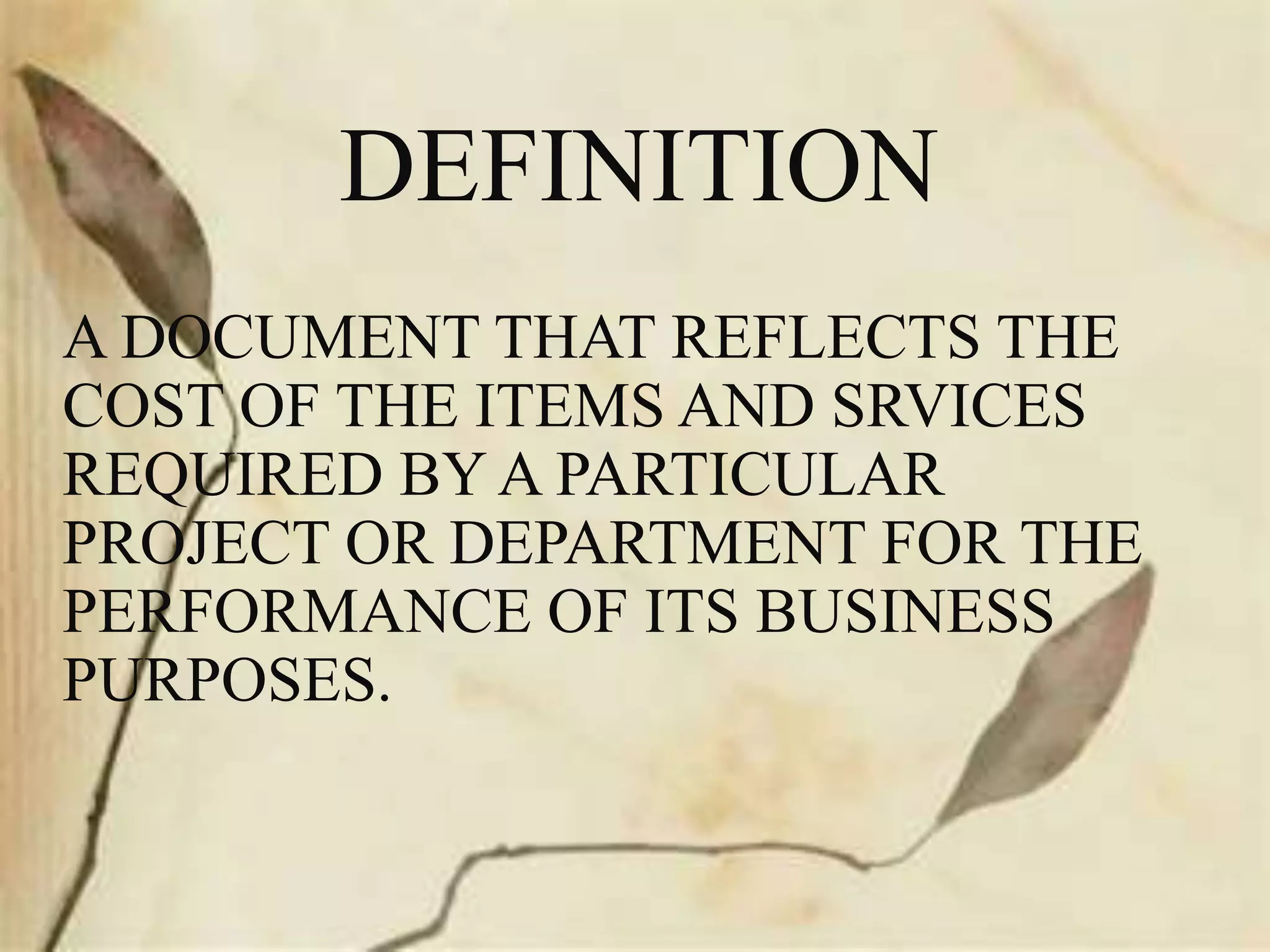 Cost sheet performa | PPTX