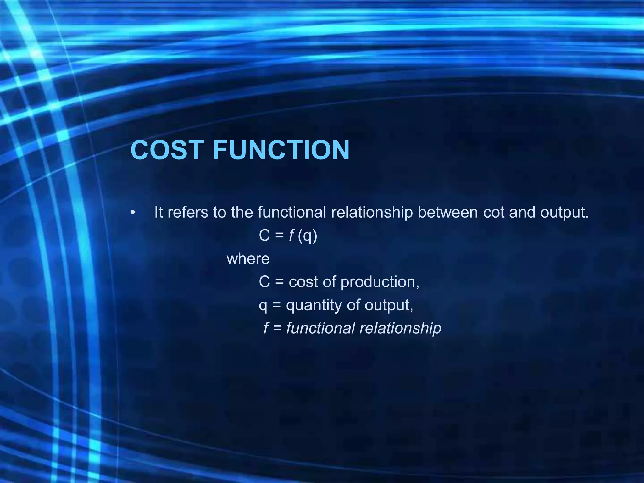 ECONOMICS COST CONCEPT | PPTX