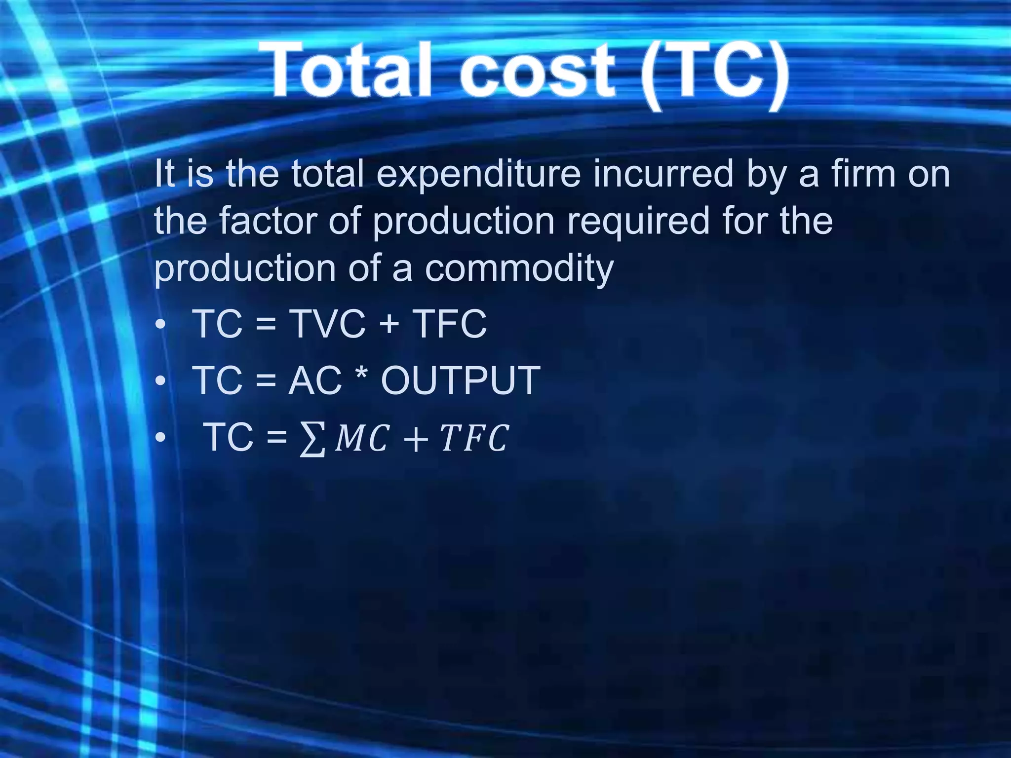 ECONOMICS COST CONCEPT | PPTX