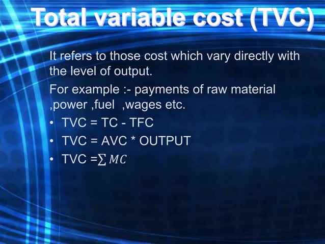 ECONOMICS COST CONCEPT | PPTX