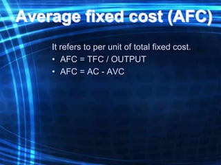 ECONOMICS COST CONCEPT | PPTX