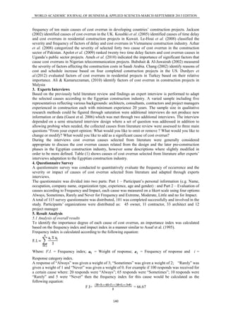 Cost Overrun Causes Related to the Design Phase in the Egyptian Construction Industry | PDF ...