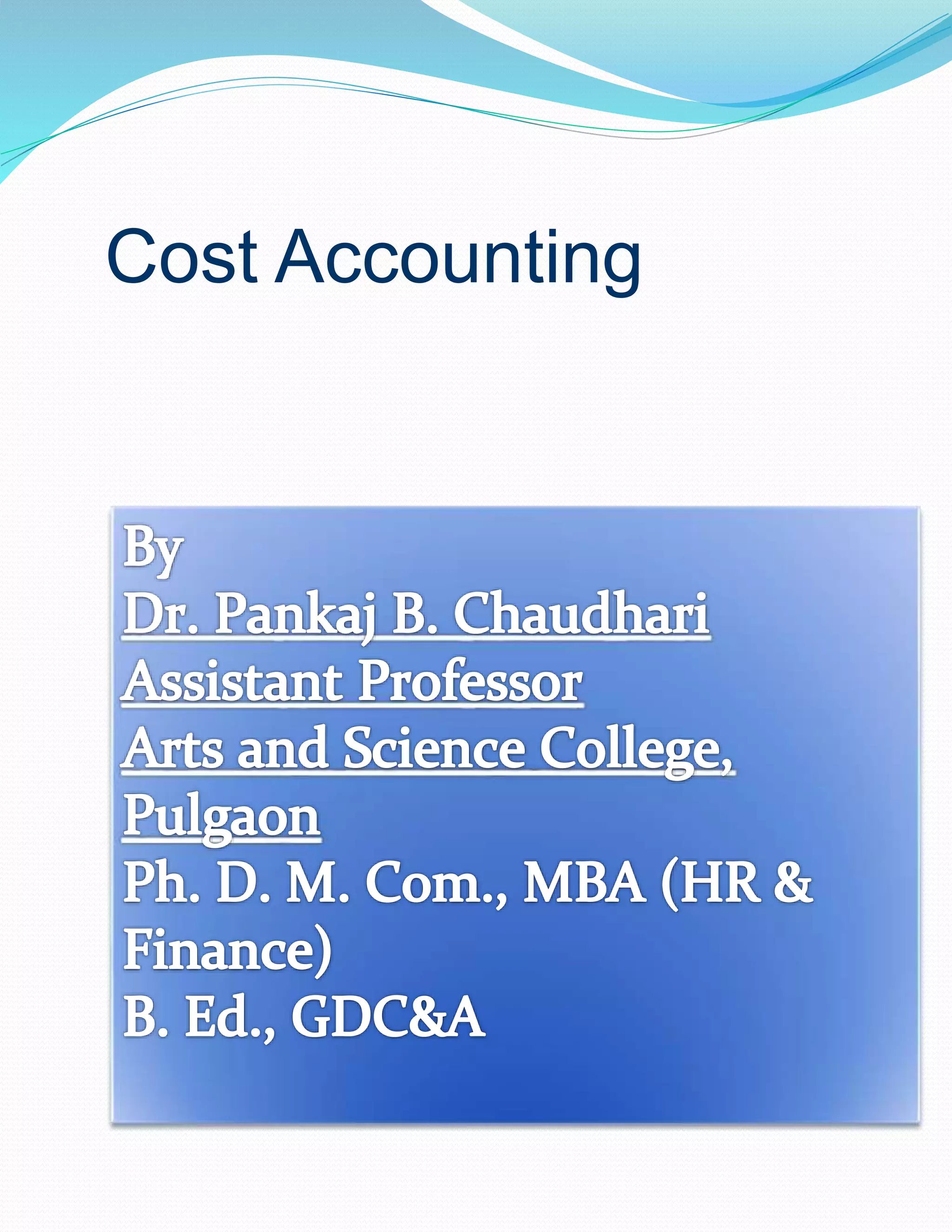 Cost accounting-ppt | PPT