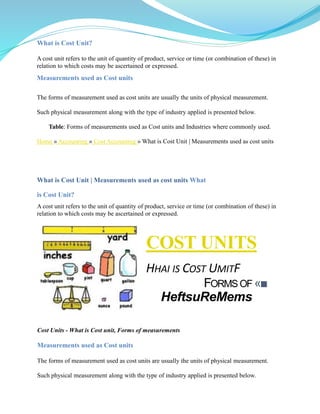 Cost accounting-ppt | PPT | Business Accounting & Finance | Business