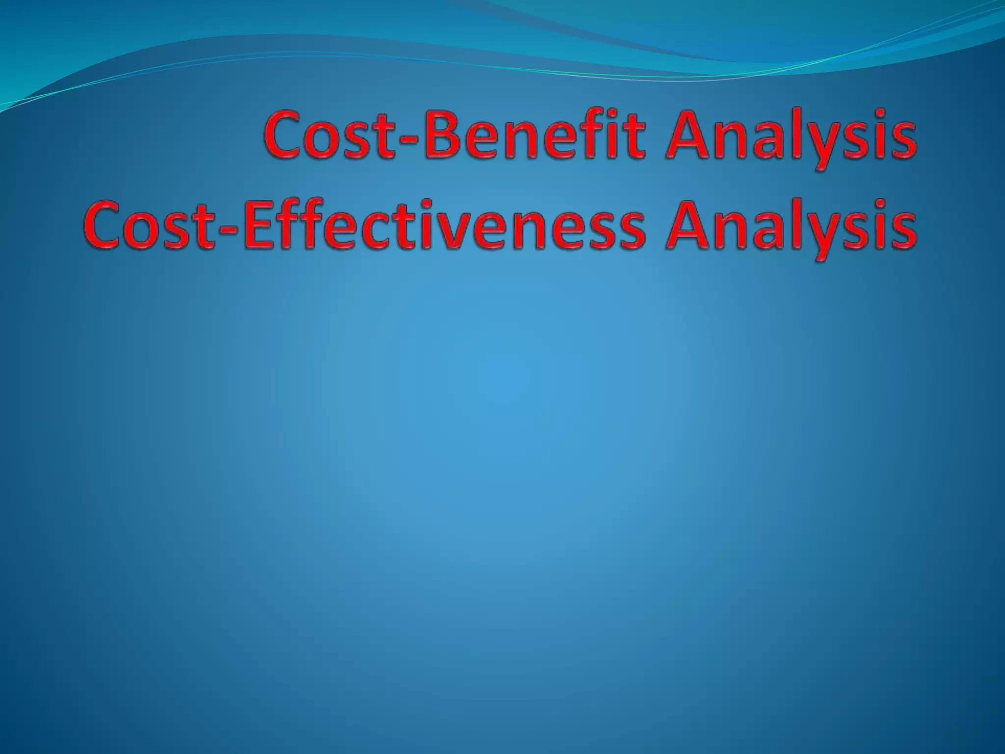 Cost benefit analysis | PPTX
