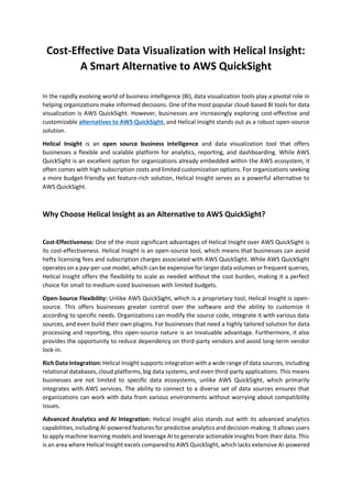 Cost-Effective Data Visualization with Helical Insight A Smart ...