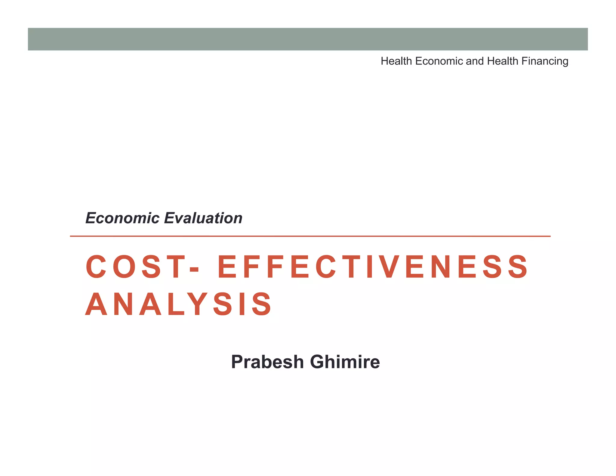 Cost Effectiveness Analysis in Health Care | PDF
